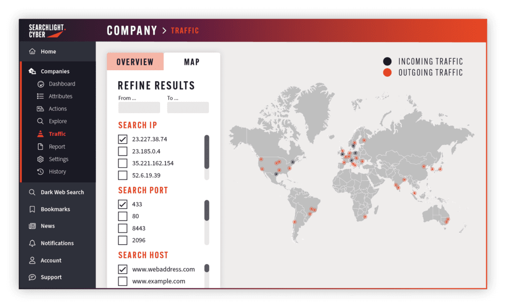 Dark Web Traffic Monitoring for your Organization › Searchlight Cyber